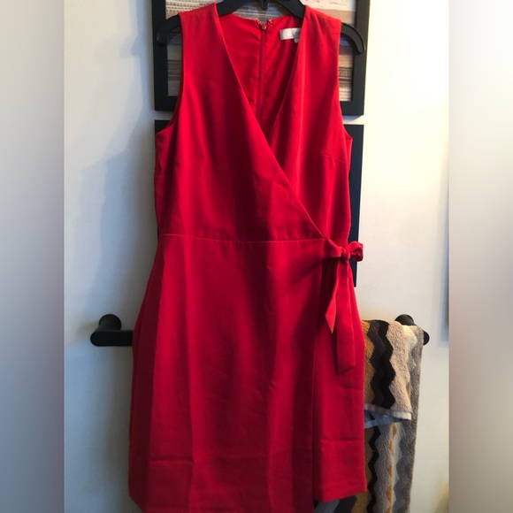LOFT | Dresses | Nwt Loft Red Wrap Sheath Dress 6p | Poshmark